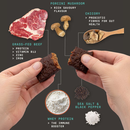 Grass Fed Beef Protein Bars | Salt, Pepper & Porcini | ROAM Foods ...
