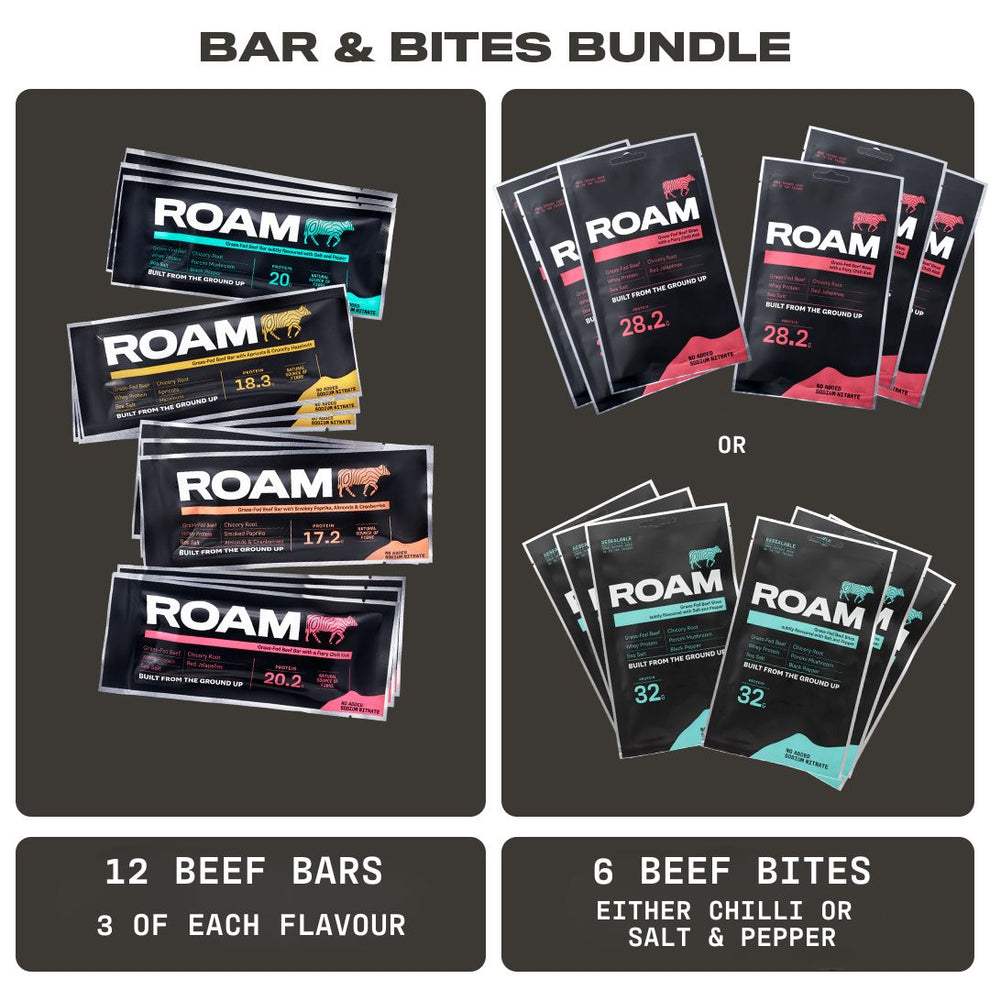 ROAM Foods | Natural Protein Beef Bar | Bars & Bites Value Bundle ...