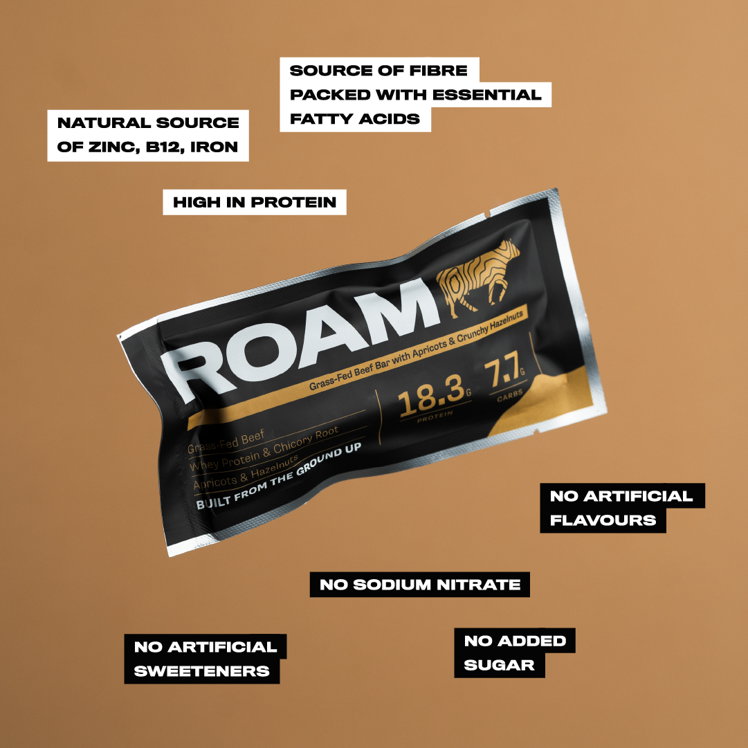 Grass Fed Beef Protein Bars | Apricot & Hazelnut | ROAM Foods – Roam Food