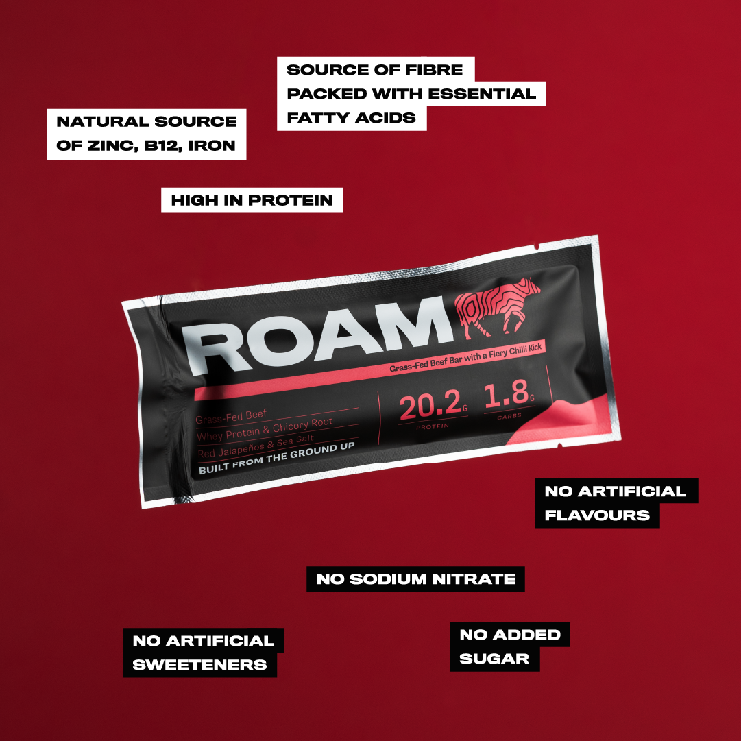 Grass Fed Beef Protein Bars | Chilli Flavour | ROAM Foods – Roam Food